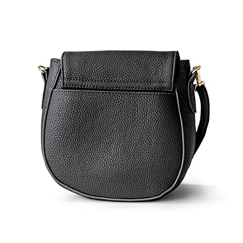 KEDZIE Camden Classic Mini Messenger in Vegan Leather Crossbody Bag Cell Phone Purse for Women - Black