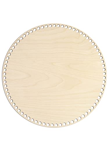 Premium Baltic birch plywood large Round 12" x 5 pcs Wooden Basket Bottoms set, solid wooden base for DIY
