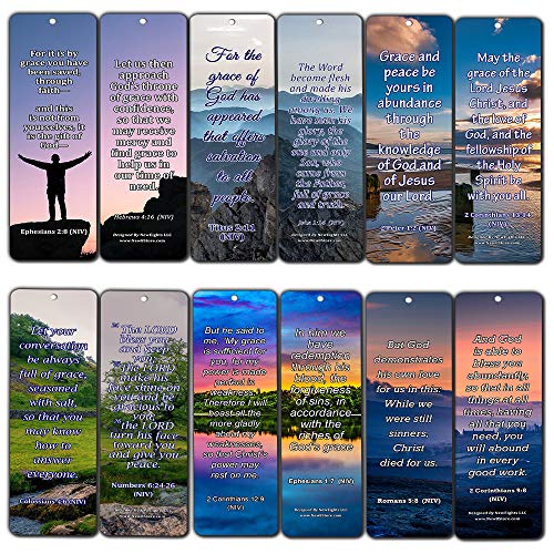 Bookmarks for Bible Verses About Grace NIV (30 Pack) - Handy Reminder Book Marker About God’s Grace
