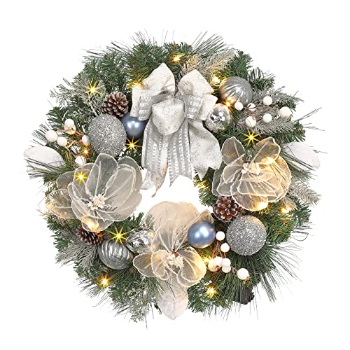 Vofuly prelit Christmas Wreath for Front Door,