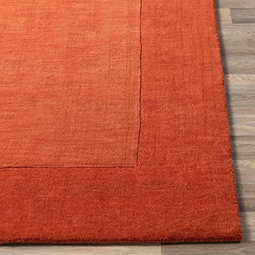 Mark&Day Area Rugs, 3x5 Reims Solid and Border Burnt Orange Area Rug Orange Carpet for Living Room, Bedroom or Kitchen (3'3" x 5'3")