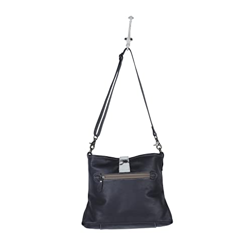Myra Bag Blue Labyrinth Leather & Hairon Bag S-3982