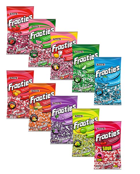 Tootsie Frooties Taffies - All 10 Fruit Flavors Variety Mix By Snackadilly - Value Size! 3 Pound Bag