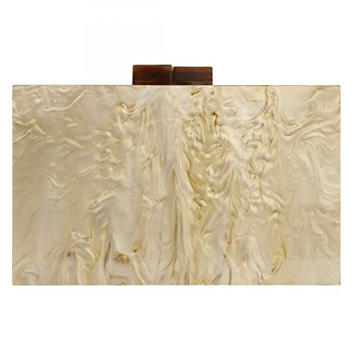 Women Evening Clutch Bags Acrylic Box Envelope Purse Handbags Lady Party Wedding Banquet Bag Shoulder Bag (Gold)