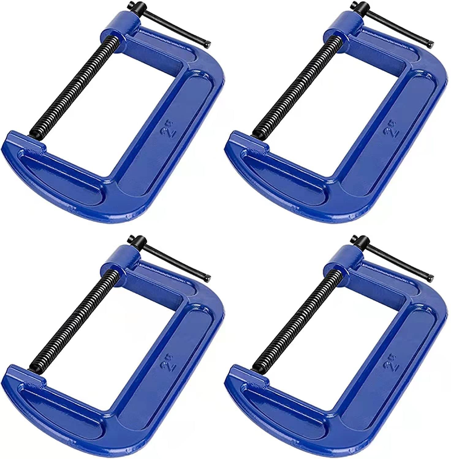 ZGRM C Clamps Set, 2-Inch C Clamp Heavy Duty C Clamps for DIY Carpentry Woodwork Building ( 4pcs)