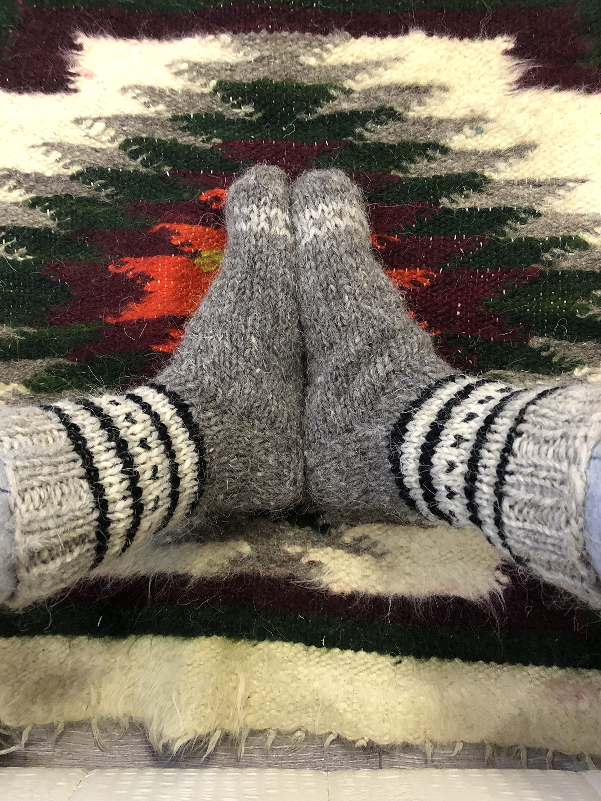 Wool socks for women, Hand Knitted Woolen Socks of natural wool, Wool socks for men, Large Sizes, Extra Thick, Bed wool socks, Winter socks, Warm socks, Cozy socks, Made In Ukraine (Men's 11-11.5)