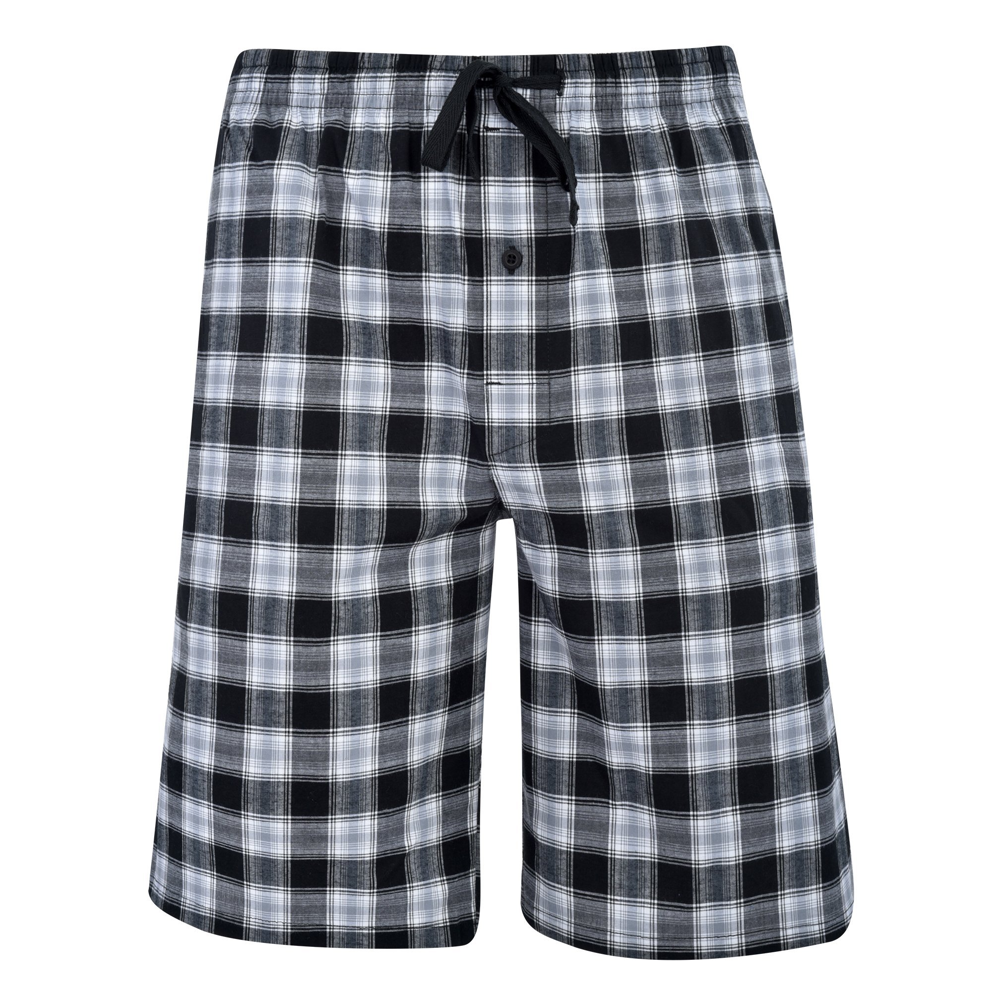Hanes Men's Big Men's Woven Stretch Pajama Shorts 2 Pack Grey Black X-Large