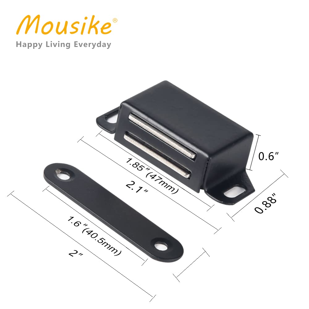 Mousike Cabinet Magnets 30lb Black Door Magnets with Strong Magnetic for Kitchen Cupboard Wardrobe Closet Cabinet Door Drawer Latch 4 Pack