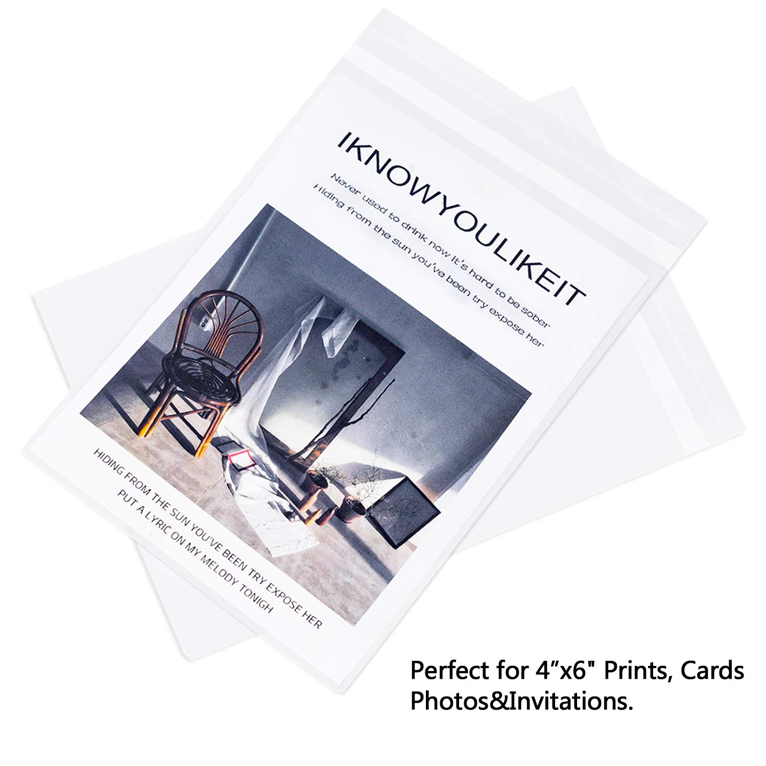 joybest 1000 Pcs - 4 x 6 Inch Clear Cello Cellophane Bags Self Sealing- 3.14 Mils Thick Cello Plastic Bag Fits 4 X 6 Prints, Photos, Cards & Envelopes