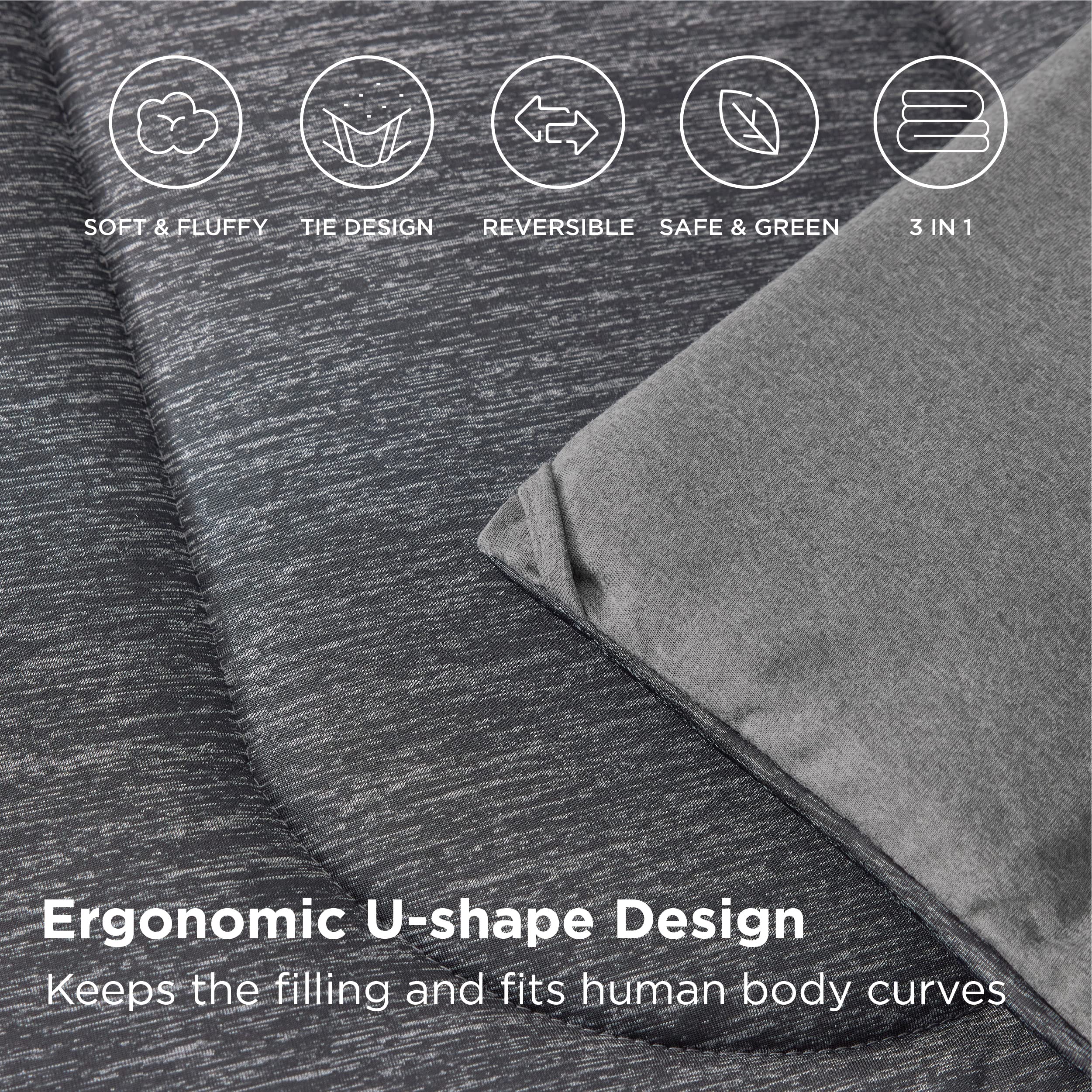 Bedsure Full Comforter Set - Cooling and Warm Bed Set, Dark Grey Reversible Bedding for All Season, 3 Pieces, 1 Full Size Comforter (82"x88") and 2 Pillow Cases (20"x26")