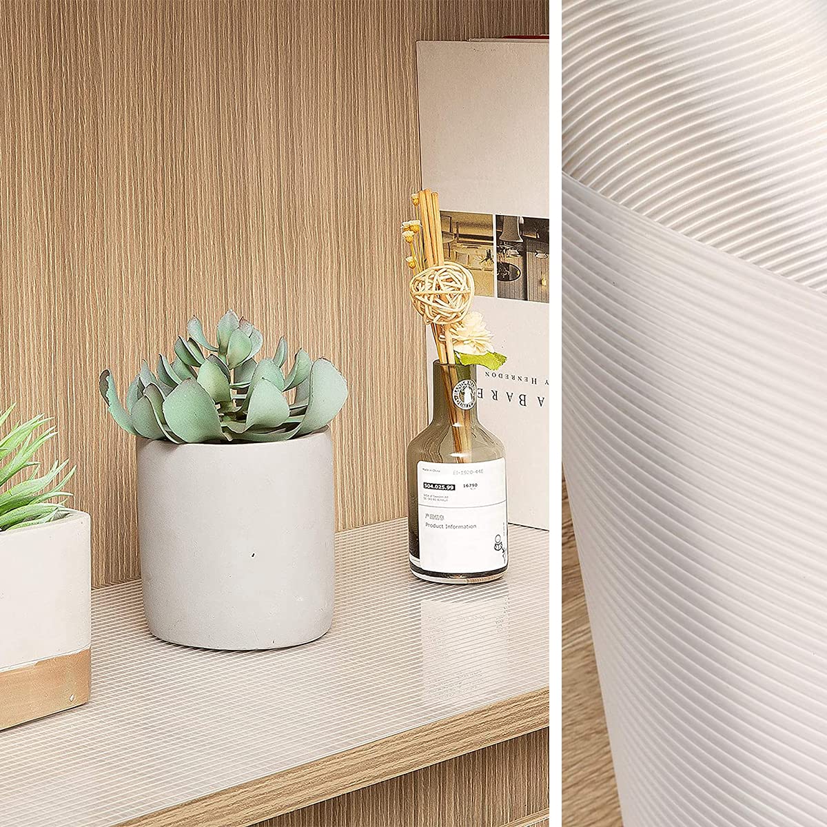 Shelf Liner Kitchen Drawer Mats, Double Sided Non-Slip Drawer Liner, Washable Oil-Proof Refrigerator Mats Non-Adhesive Liner Table Place Mats for Cupboard, Cabinet, Drawer (11.8 x 78.7 inches)