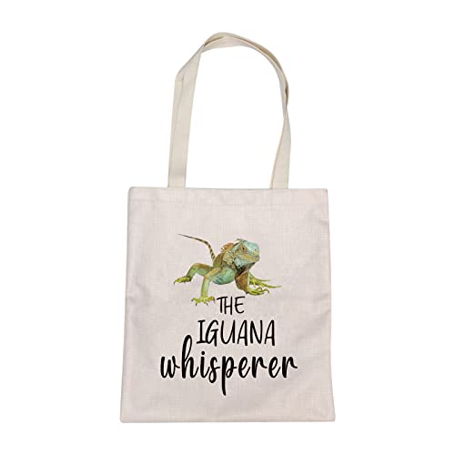 MBMSO the Iguana Whisperer Tote Bag Iguana Gifts Lizard Shoulder Bag Iguana Lover Gifts Reptile Owner Gifts Shopping Bag (The iguana whisperer tote bag)