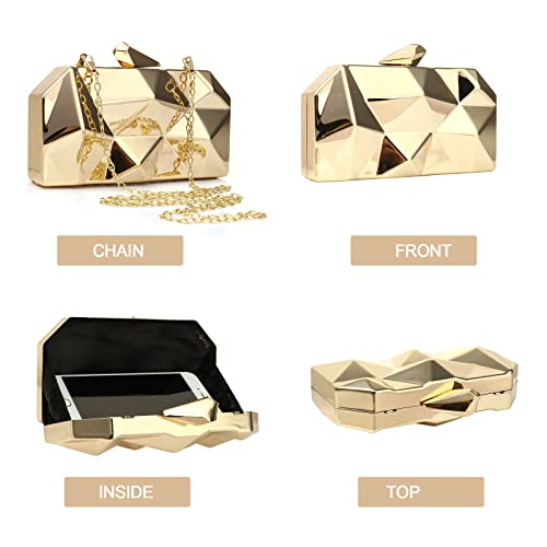 Ladies Vintage Clutch Purse Cocktail Wedding Party Evening Clutch Bag (Gold)