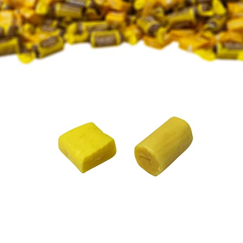 Chewy Lemon Candy Taffies - 3 lbs - Lemon Starburst and Tootsie Fruit Chews Soft Taffy Candies - Yellow Fun Sized Fruity Lemon Chew Assortment - Individually Wrapped, 48 oz.
