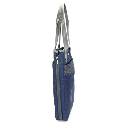 CHALA CV-Venture Zip-Around Tote - Sunflower - navy