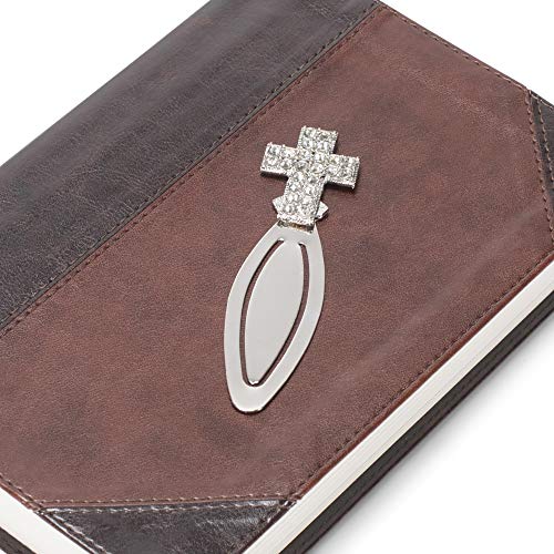Jeweled Silverstone Cross 4 inch Zinc Alloy Bookmark