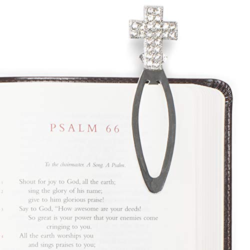 Jeweled Silverstone Cross 4 inch Zinc Alloy Bookmark