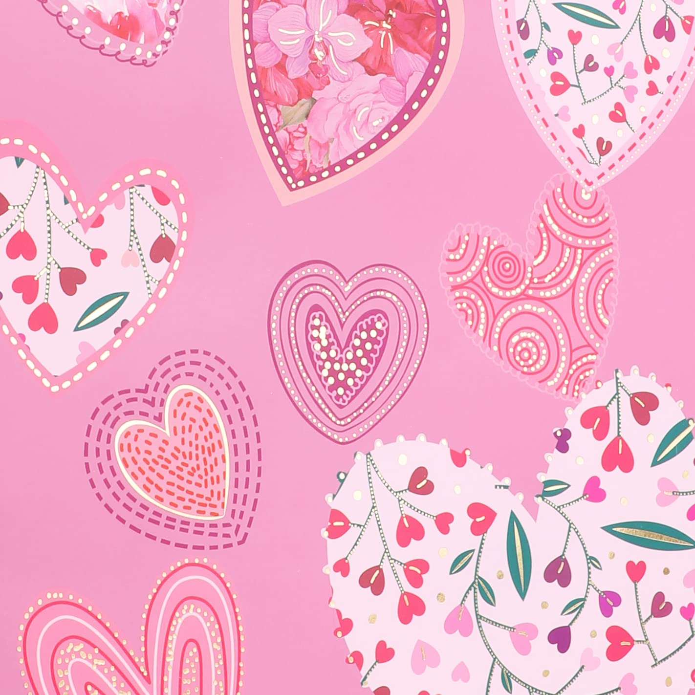 12.6" Large Gift Bag with Tissue Paper, Gift Bag with Love Design for Valentine’s Day, Mother’s Day, Anniversary, Sweetest Day and More. (Scattered Hearts)