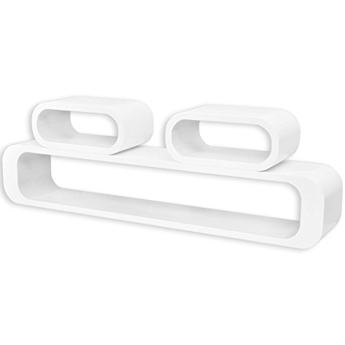 ZQQLVOO 3 White MDF Floating Wall Display Shelf Cubes Book/DVD Storage,Wall Mounted Display Shelf,Wall Mounted Floating Shelves,Wall Storage Shelves,Floating Book Shelves,Bookshelf