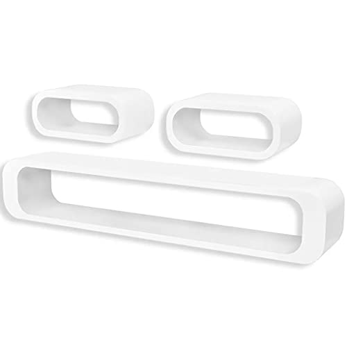 ZQQLVOO 3 White MDF Floating Wall Display Shelf Cubes Book/DVD Storage,Wall Mounted Display Shelf,Wall Mounted Floating Shelves,Wall Storage Shelves,Floating Book Shelves,Bookshelf