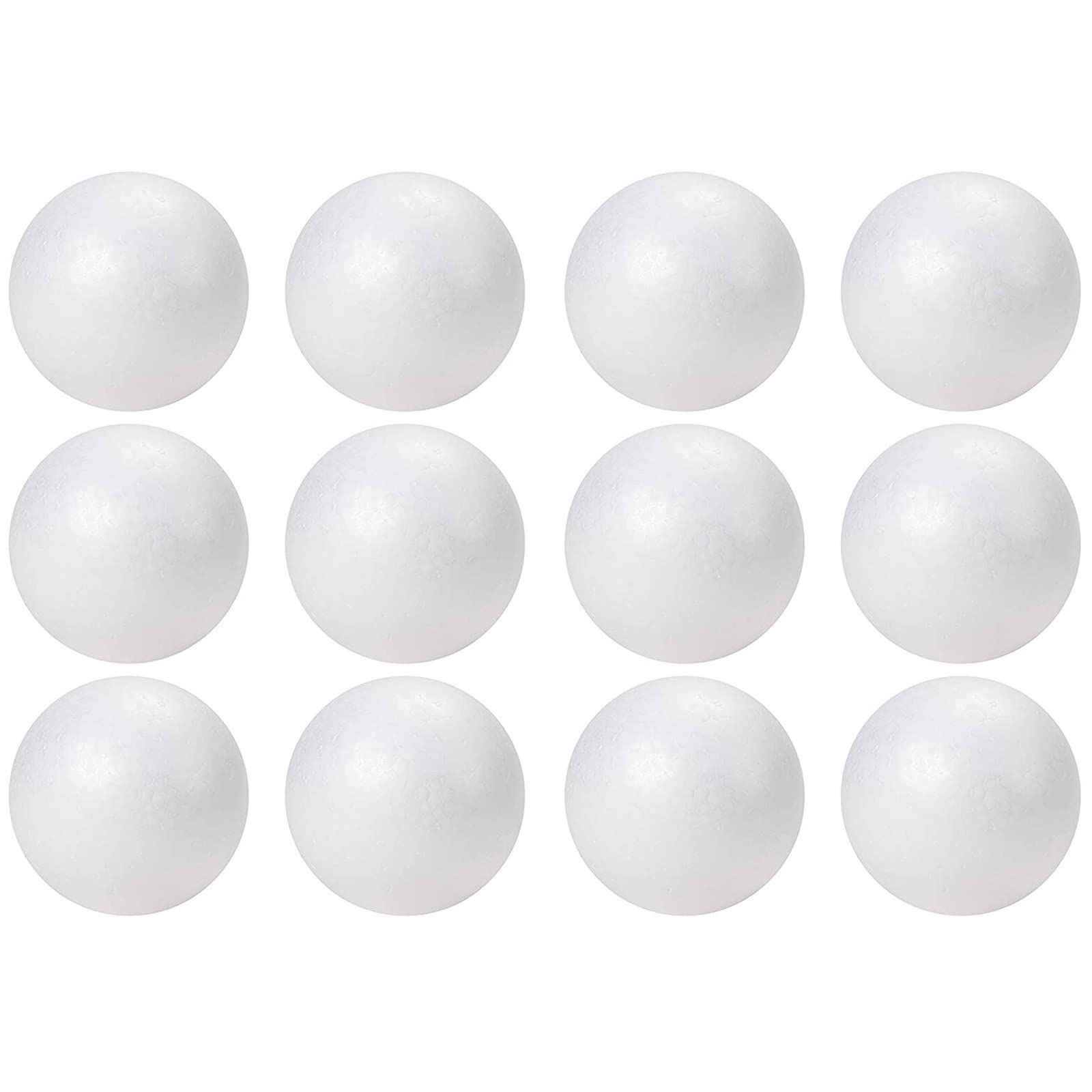 4 Inch White Foam Balls, Polystyrene for DIY Crafts, Art, School Supplies, Decorations (12 Pack)