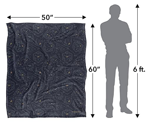 Dungeons and Dragons Dice Pattern Silky Touch Super Soft Throw Blanket 50" x 60"