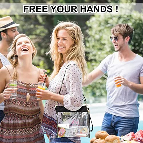 Dotpraise Clear Crossbody Purse Bag Stadium Approved with Extra Wristlet for Concert, Security & Sporting Event