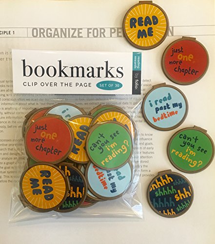 "Clip Over The Page" Bookmarks - Set of 30 - Whimsical Bookish Quotes Bulk Bookmarks for Kids Girls Boys Teens. Perfect for Gifts - Student Incentives – Birthday Party Favors – Reading Incentives
