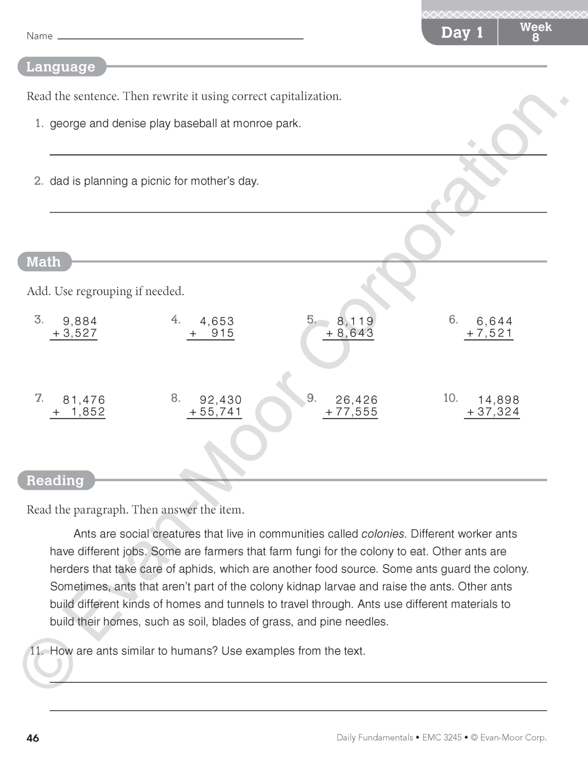 Evan-Moor Daily Fundamentals, Grade 5