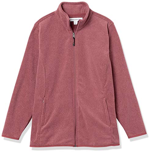 Amazon Essentials Women's Classic-Fit Full-Zip Polar Soft Fleece Jacket (Available in Plus Size), Burgundy Heather, Medium