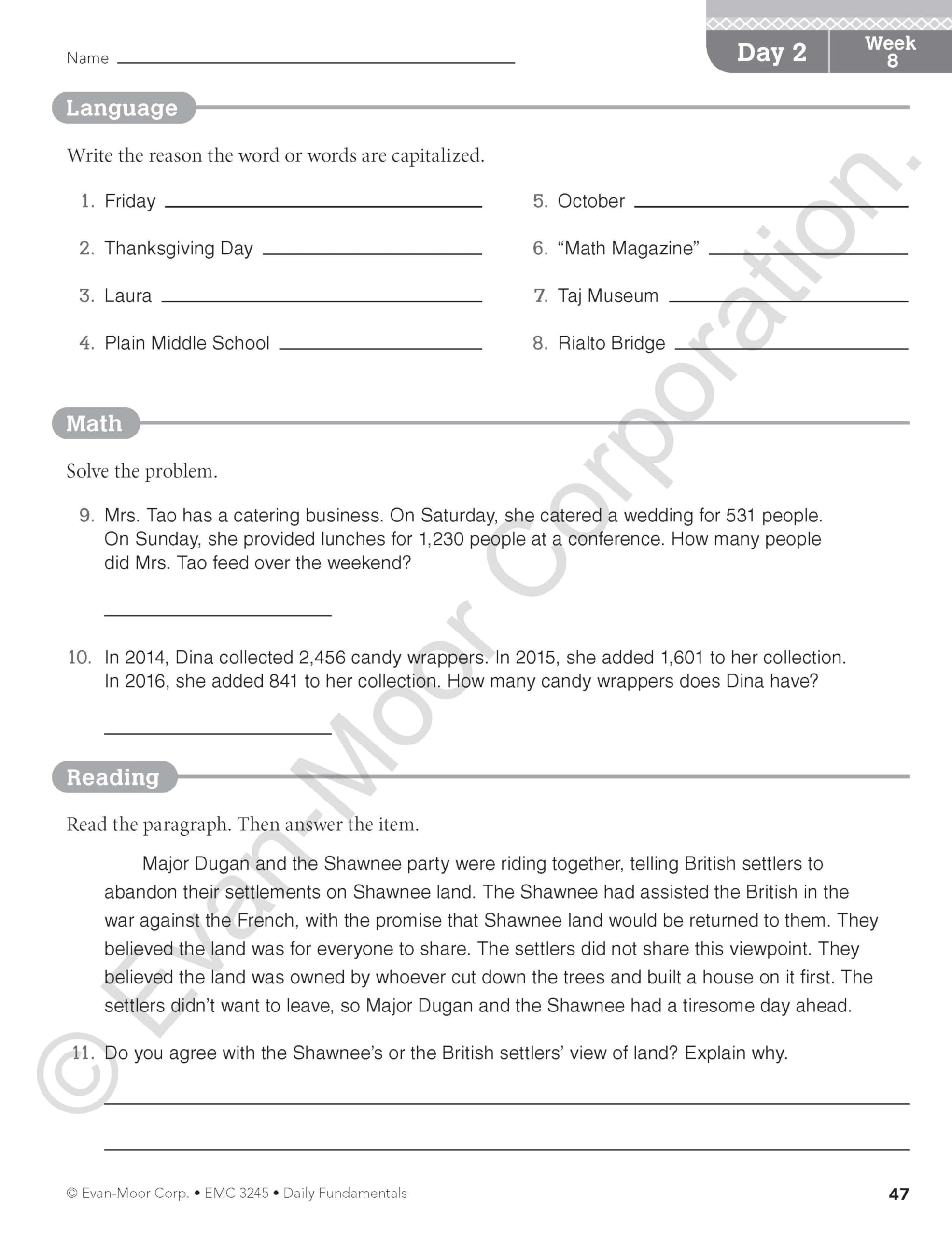 Evan-Moor Daily Fundamentals, Grade 5