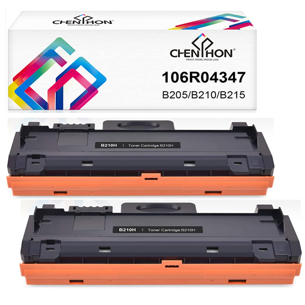 CHENPHON Compatible Toner Cartridge Replacement for Xerox B205 B210 B215 106R04347 106R04346 Toner, High Yield 3,000 Pages use for Xerox B210DNI B205NI B215DNI Printer, (Black 2-Pack)