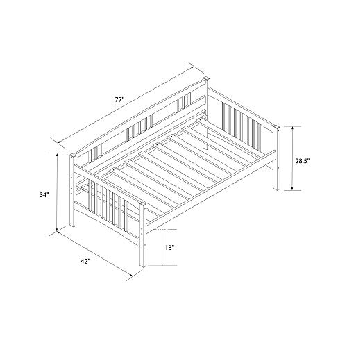 DHP Kaybed Solid Wood Twin Espresso Contemporary Bed Frame