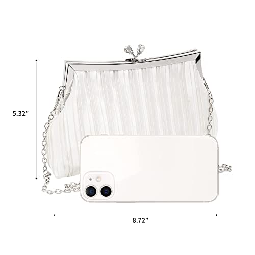 RISNREN Women Small Satin Evening Bags Clutch Purses Bag for Wedding Party Formal Dressy Handbag