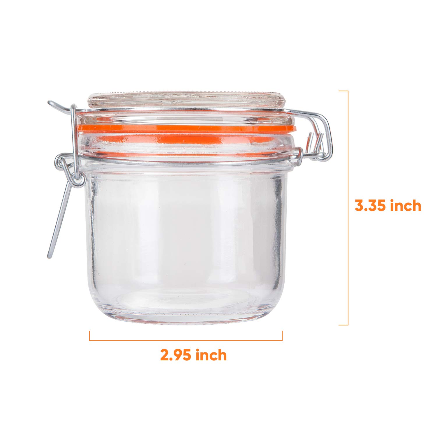 Glass Jars With Airtight Lids,Encheng 7 oz Mason Jars,Glass Jars With Leak Proof Rubber Gasket 200ml,Storage Jars With Hinged Lid for Home and Kitchen,GlassStorage Containers With Lids 12 Pack …