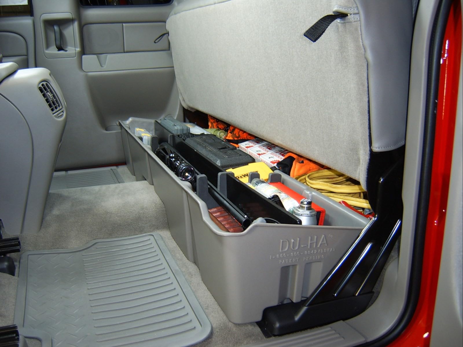 DU-HA Under Seat Storage Fits 99-07 Chevrolet/GMC Silverado/Sierra Extended Cab, Dk Gray, Part #10001