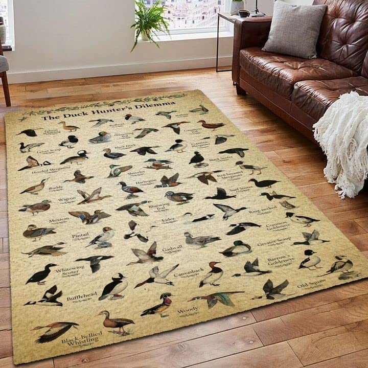 Duck Hunting Rug Waterfowl Hunting Carpet Duck Dog Hunting Carpet Mat for Living Room Bedroom Area Rug Kitchen Decor Best Gift for mom DHF33