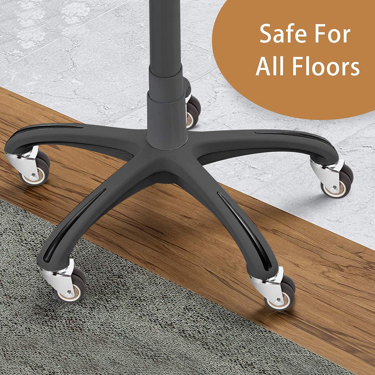 W B D WEIBIDA Office Chair Wheels Replacement, 2 Inch Dual Rubber Chair Caster Wheels, Smooth & Quite Casters for Hardwood Floor and Carpet, Universal Size Stem, Heavy Duty Load Up to 750 lbs,Set of 5