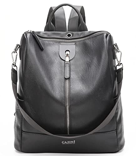 Gajoni Ladies Backpack Purse Black-PU Leather Fashion Backpack for Women With Antitheft Pocket-Ladies Shoulder Bag Handbag-Travel Backpack Purse