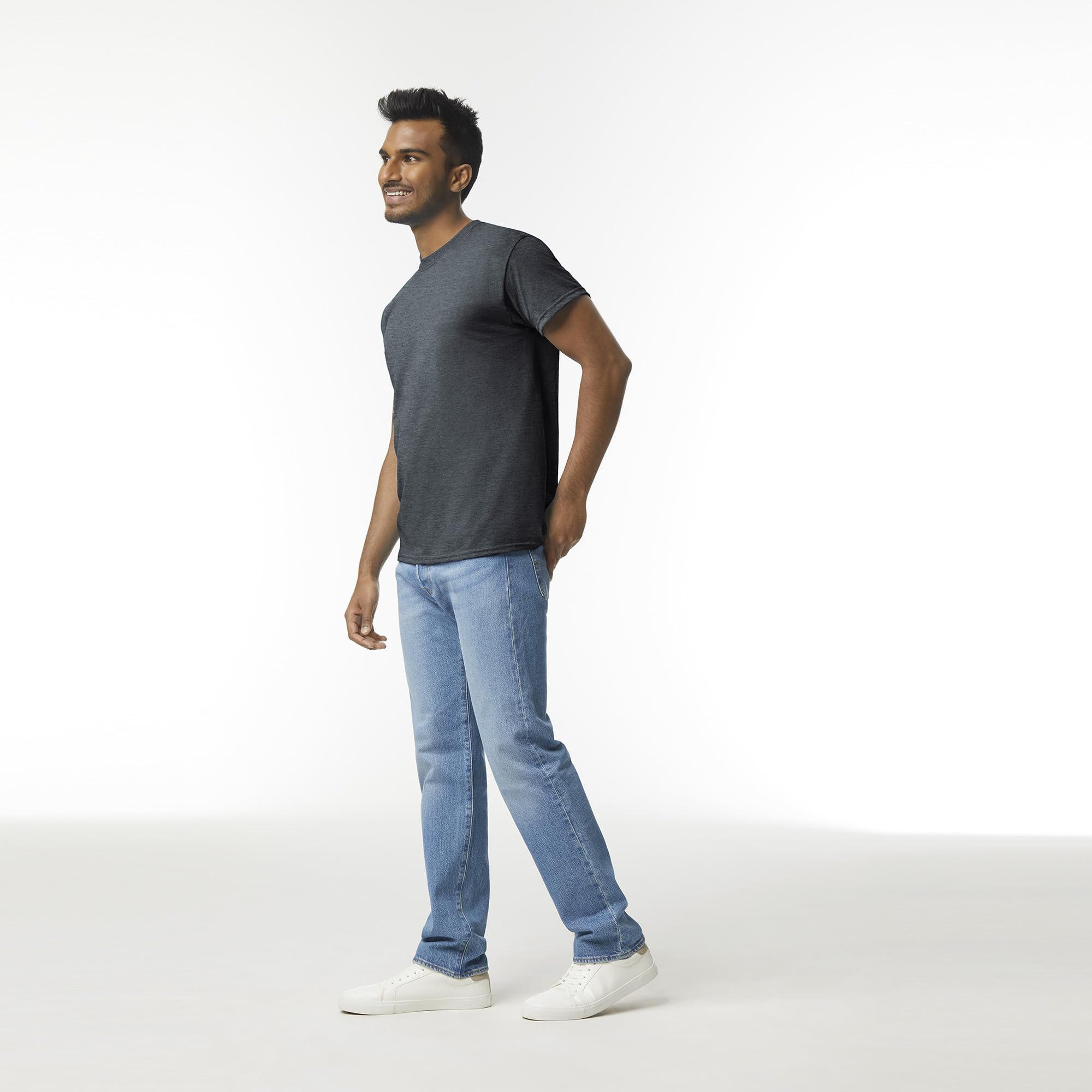 Gildan Adult Ultra Cotton T-Shirt, Style G2000, Multipack, Dark Heather (2-Pack), X-Large