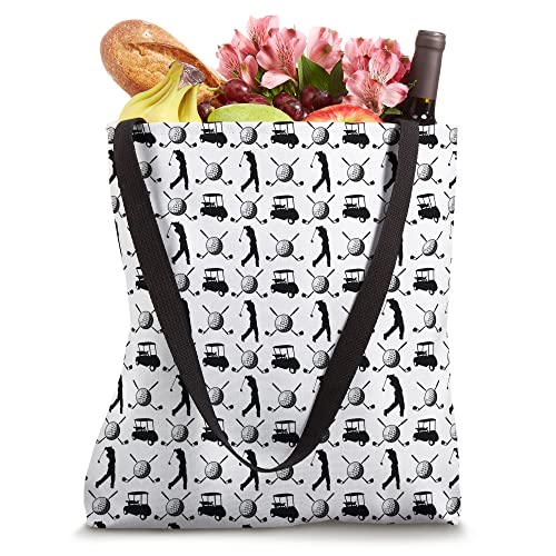 Golf Player Golfer Golfing Ball And Club Sport Golf Cart Tote Bag