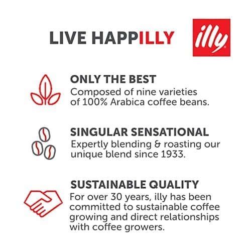 illy Coffee, Smooth and Balanced, Classico Medium Roast Coffee K-Cups, Made with 100% Arabica Coffee, All-Natural, No Preservatives, Coffee Pods for Keurig Coffee Machines,10 K-Cup Pods (Pack of 1)