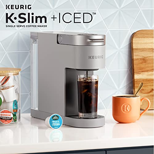 Keurig K-Slim + ICED Single Serve Coffee Maker, Brews 8 to 12oz. Cups, Gray