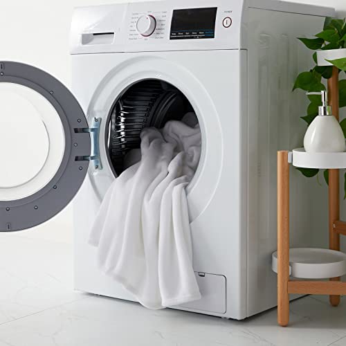 KMUSET Fleece Blanket King Size White Lightweight Super Soft Cozy Luxury Bed Blankets Microfiber Factory Shop(90 * 108)