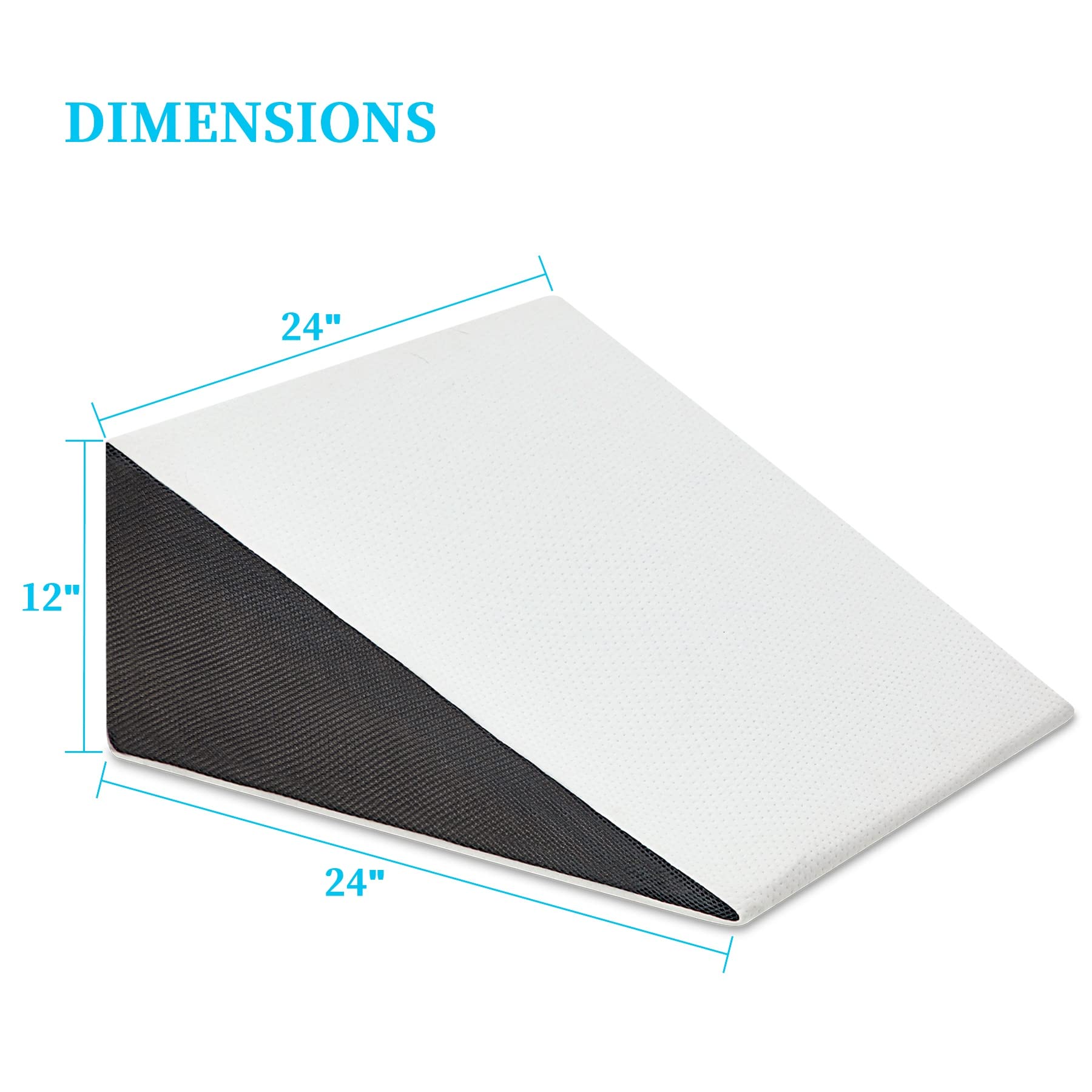 Touchutopia Bed Wedge Pillow for Sleeping, 12" 24" 24" Triangle Cooling Memory Foam Top, Elevated Support Wedge Pillow - Removable Washable Cover