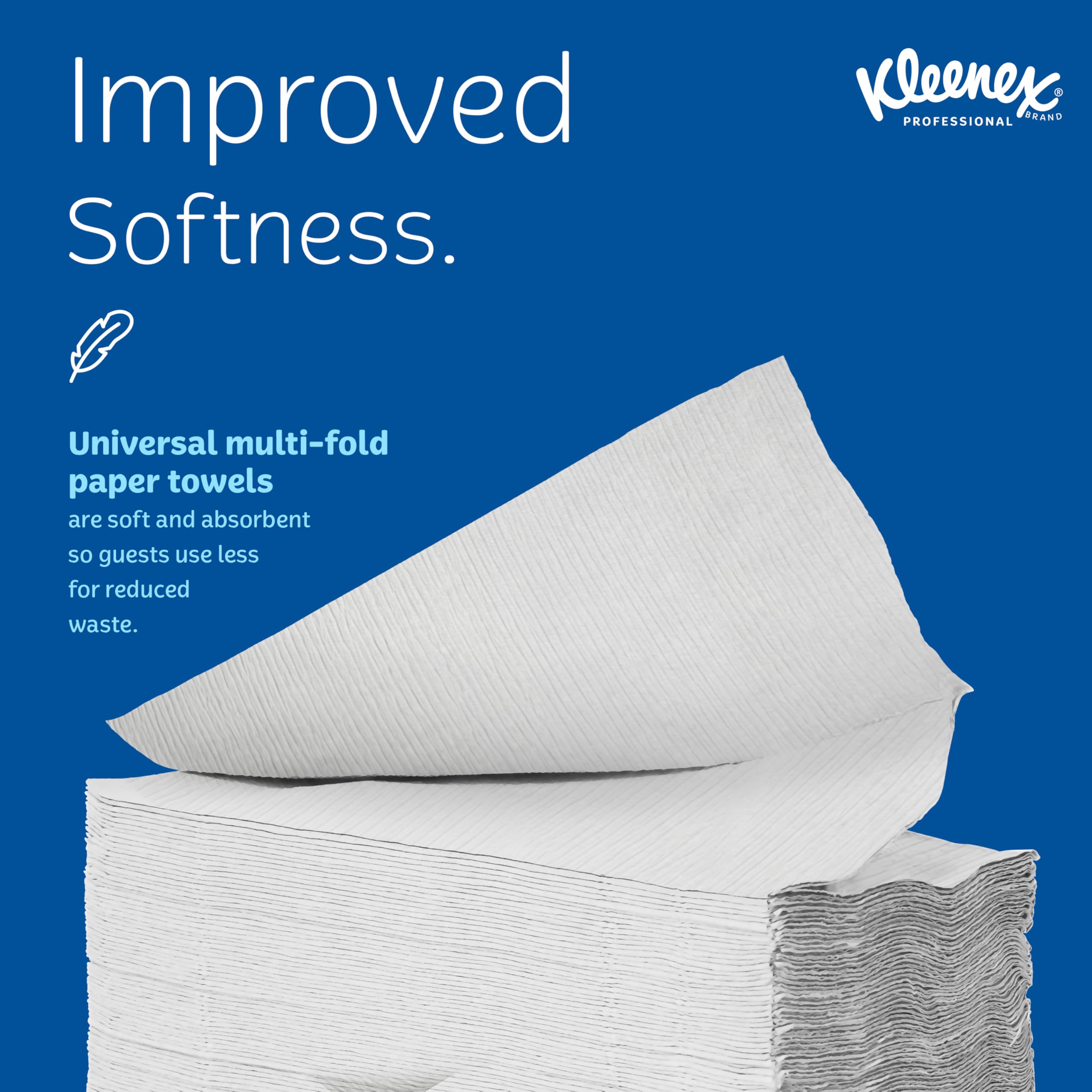 Kleenex Multifold Paper Towels (02046), White, 8 Packs/Convenience Case, 150 Tri Fold Paper Towels/Pack, Pack of 8, Total 1,200 Towels/Case