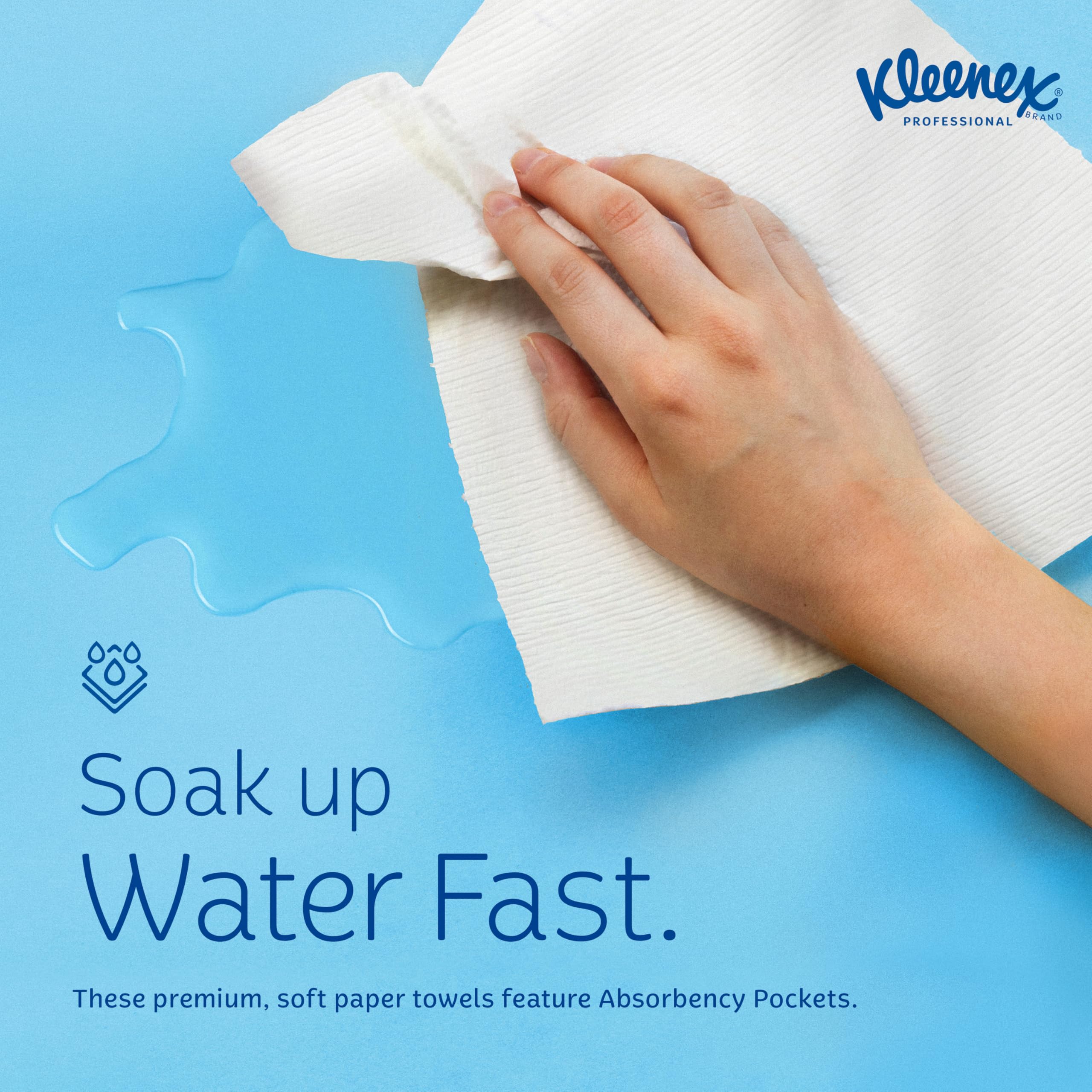 Kleenex Multifold Paper Towels (02046), White, 8 Packs/Convenience Case, 150 Tri Fold Paper Towels/Pack, Pack of 8, Total 1,200 Towels/Case