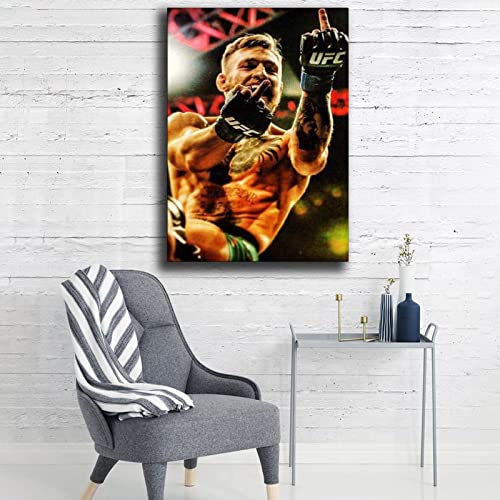 IFUNEW Connor McGregor Middle Finger Canvas Art Poster and Wall Art Picture Print Modern Family bedroom Decor Posters 16x24inch(40x60cm)