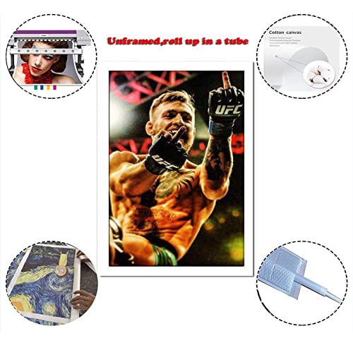 IFUNEW Connor McGregor Middle Finger Canvas Art Poster and Wall Art Picture Print Modern Family bedroom Decor Posters 16x24inch(40x60cm)