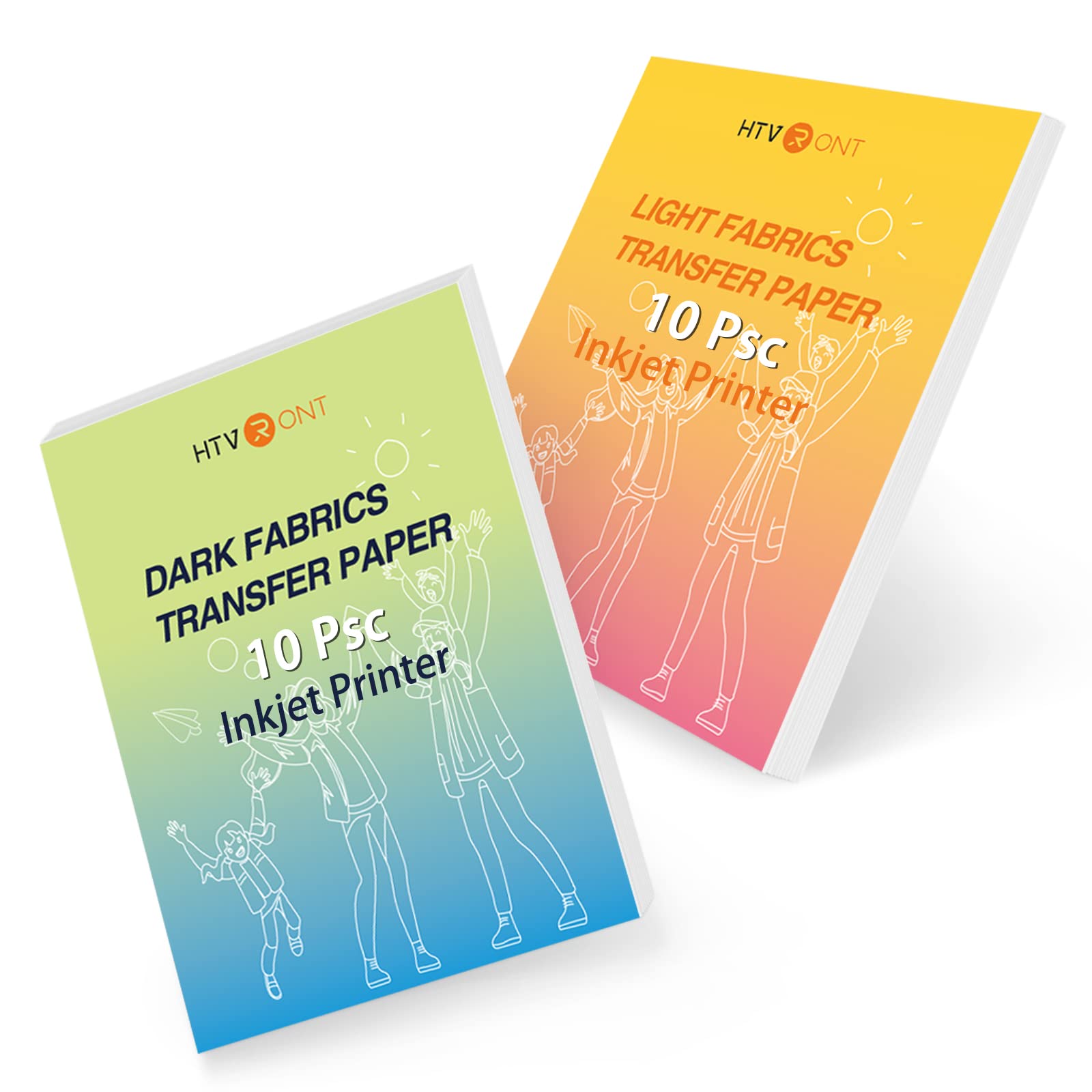 HTVRONT Heat Transfer Paper for T Shirts - 20 Pack Mixed Light & Dark Iron on Transfer Paper,8.5" x 11" Printable Heat Transfer Vinyl for Inkjet Printer, Durable & Easy to Use